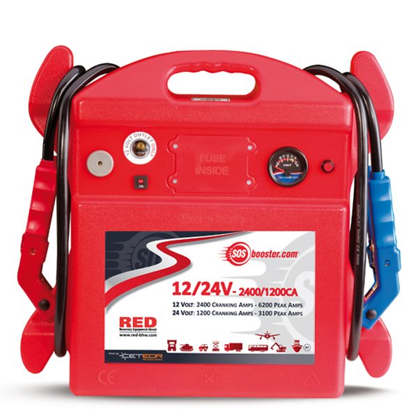SOS Booster Portable 2400/1200CA 12/24v - RED - RECOVERY EQUIPMENT DIRECT