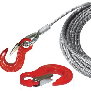 Wire Rope 10mm x 20m with Safety Hook - RED - RECOVERY EQUIPMENT DIRECT