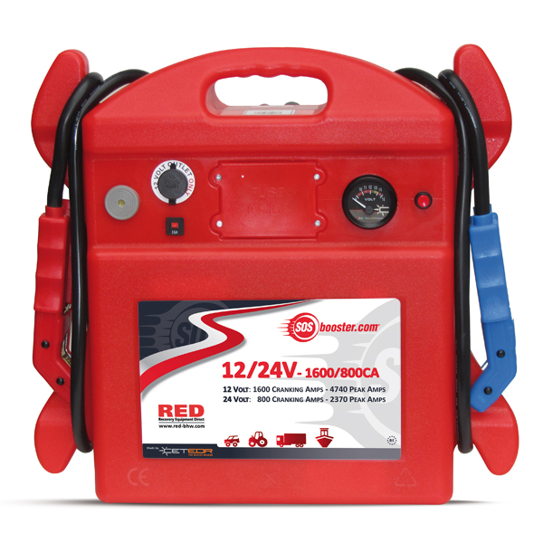 SOS Booster Portable 1600/800CA 12/24v - RED - RECOVERY EQUIPMENT DIRECT